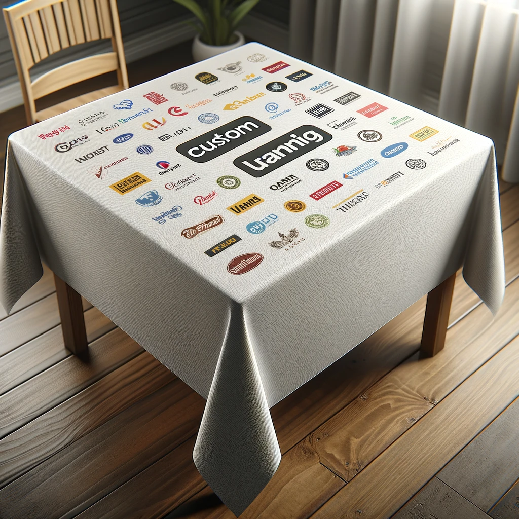 Nappe Personnalisée Logo en Tissu pour Événements Inoubliables - Publicité, Impressions : Nappes ...